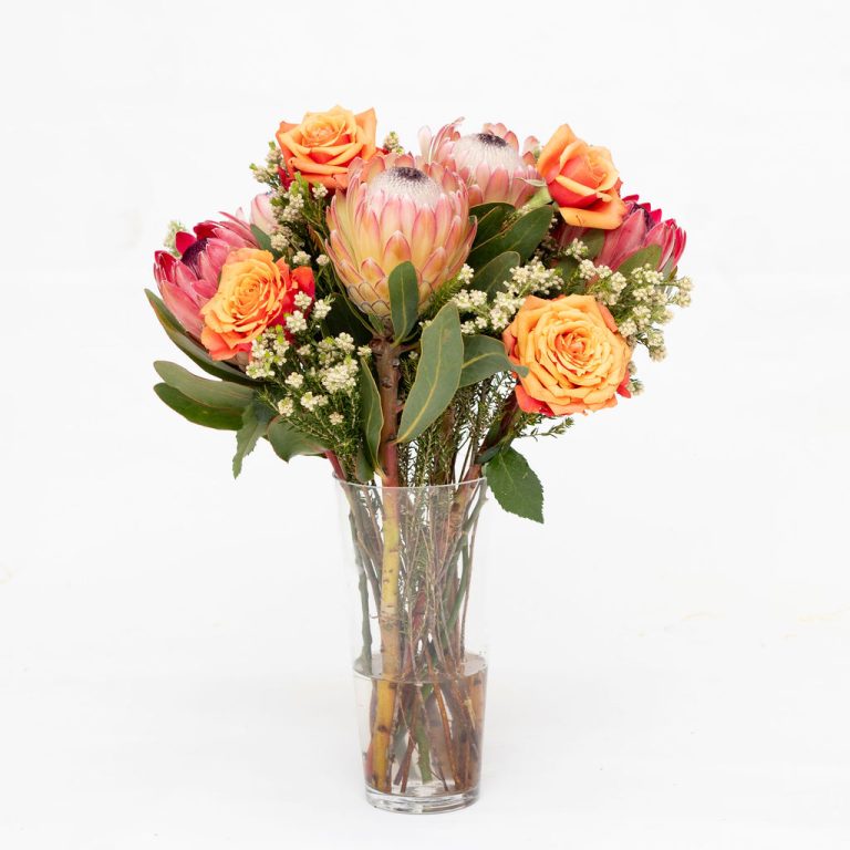 Protea and Rose Vase | Petals Designer Florist and Gift Shop